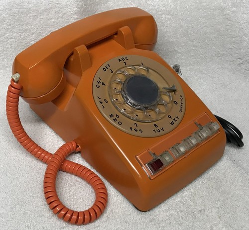 Vintage ITT Model 564 Multi-Line ORANGE Rotary Dial Desk Table Top ...