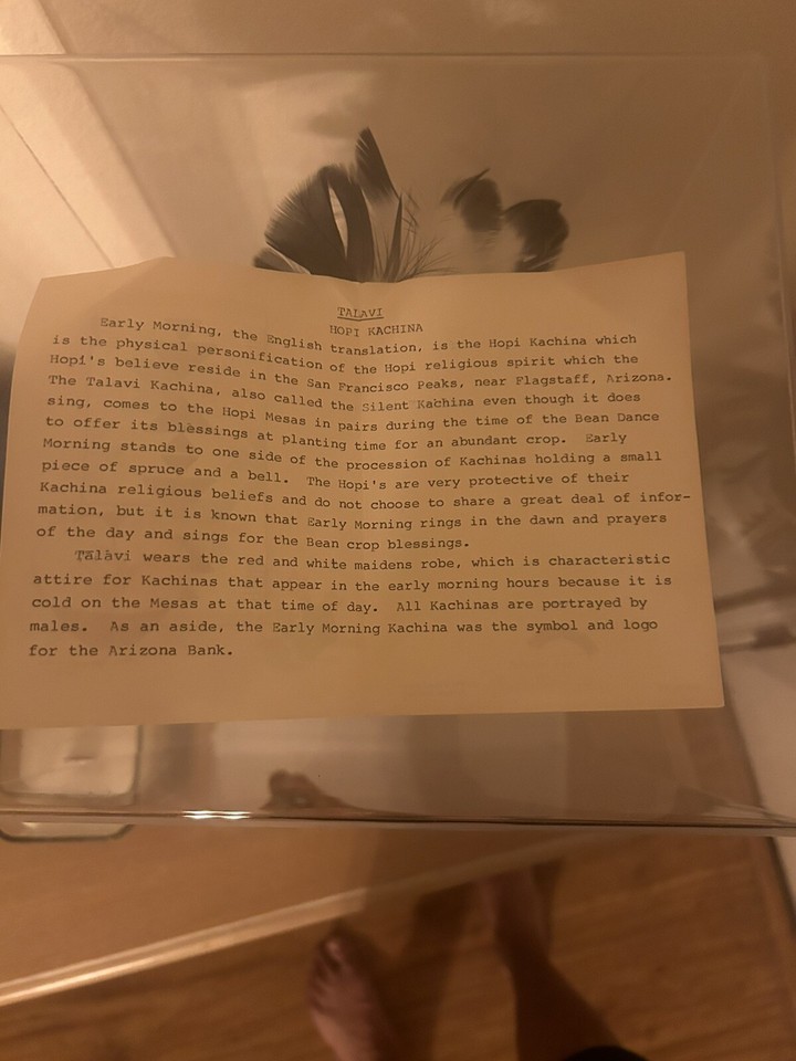 Kachina doll vintage Hopi Talavi. Hand Made. Called The Talavi. Rare ...