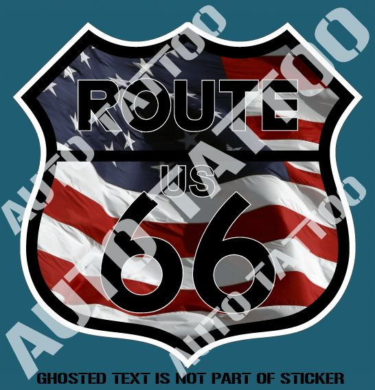 ROUTE 66 HOT ROD DECAL STICKER VINTAGE RETRO AMERICANA HOT ROD RAT ROD ...