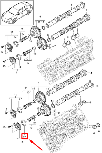 PORSCHE CAYENNE 92A Camshaft Actuator Sealing Ring 9A700834800 NEW ...