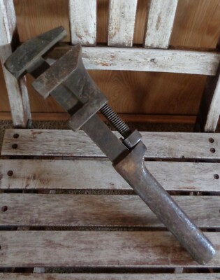 Antique 1900's Solid Steel 15 1/2" Railroad Wrench ~ Made U.S.A. ~ AA7 ...