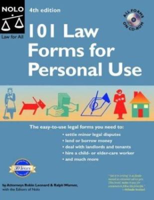 BOOK Nolo 101 Law Forms for Personal Use (2004) Robin Leonard & Ralph ...