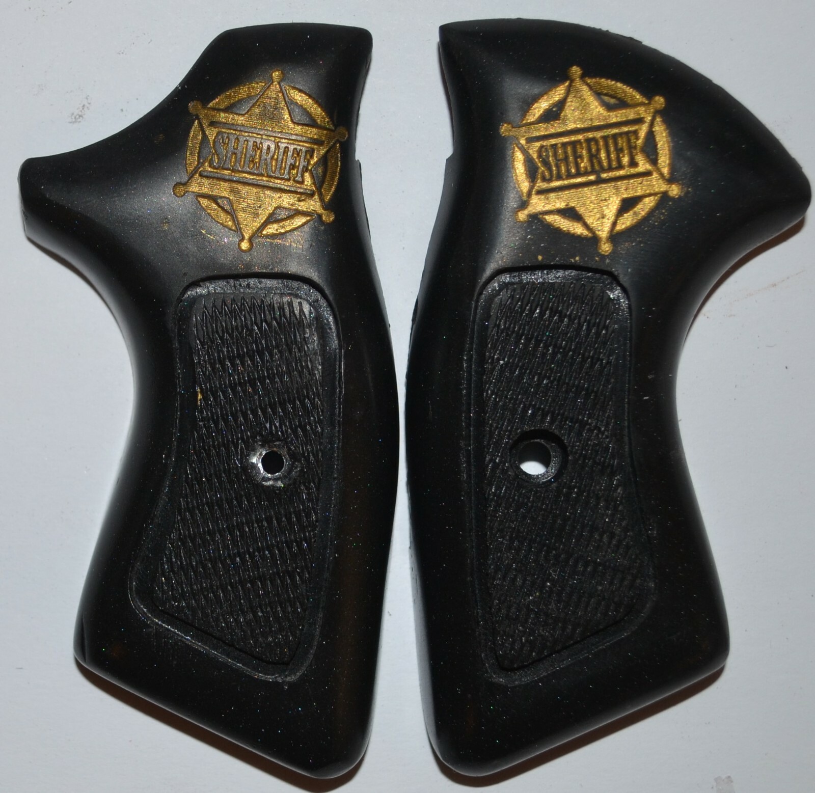 Taurus M85,M605,856 pistol grips oversized black plastic engraved ...