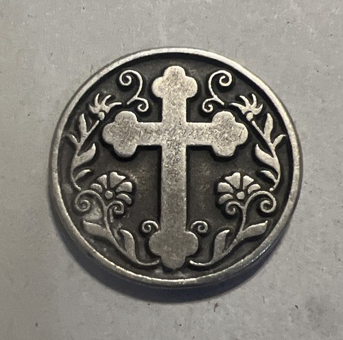 vintage religious Christian cross token with God all things are ...