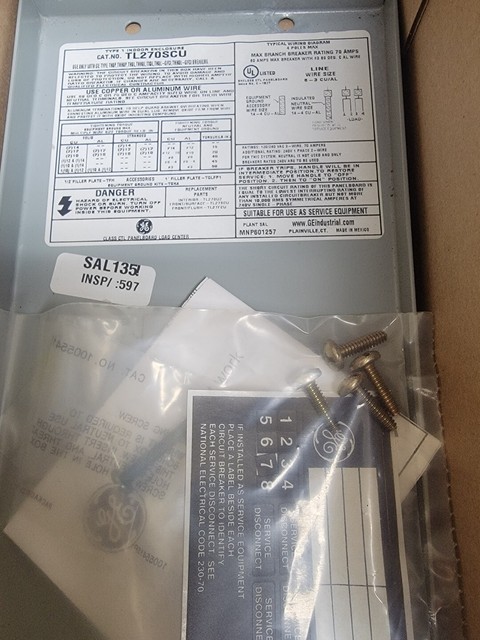 GE Industrial Systems TL270SCU 70 Amp Lug Indoor Load Center for sale ...