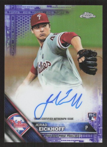 2016 TOPPS CHROME JERAD EICKHOFF RA-JE RC AUTO PURPLE REFRACTOR 154/250 PHILLIES | eBay