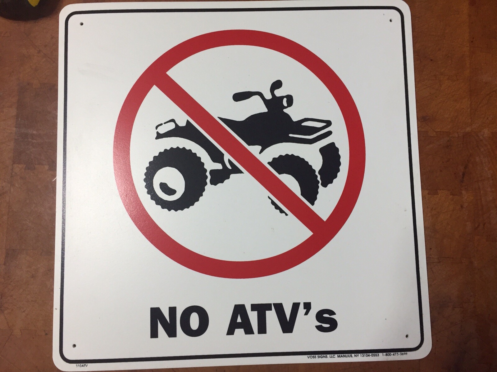 1, Voss No ATV’S Signs 12X12 Plastic | eBay