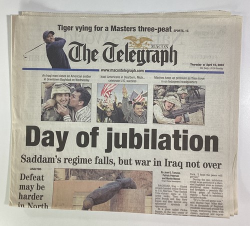 Macon Georgia Telegraph Newspaper April 10, 2003 Iraq War Chris Carter ...