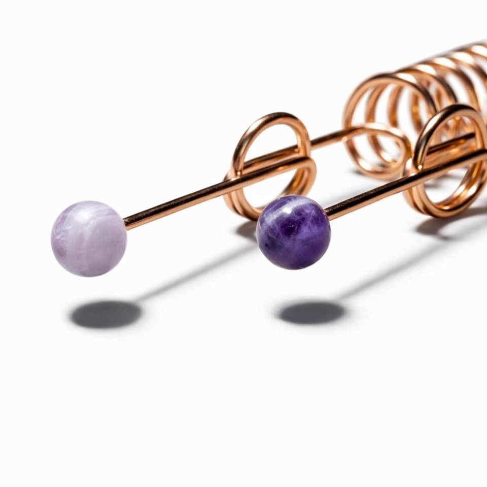 2 Amethyst Copper Dowsing Rods with Crystals – Spiritual Divining Rods ...