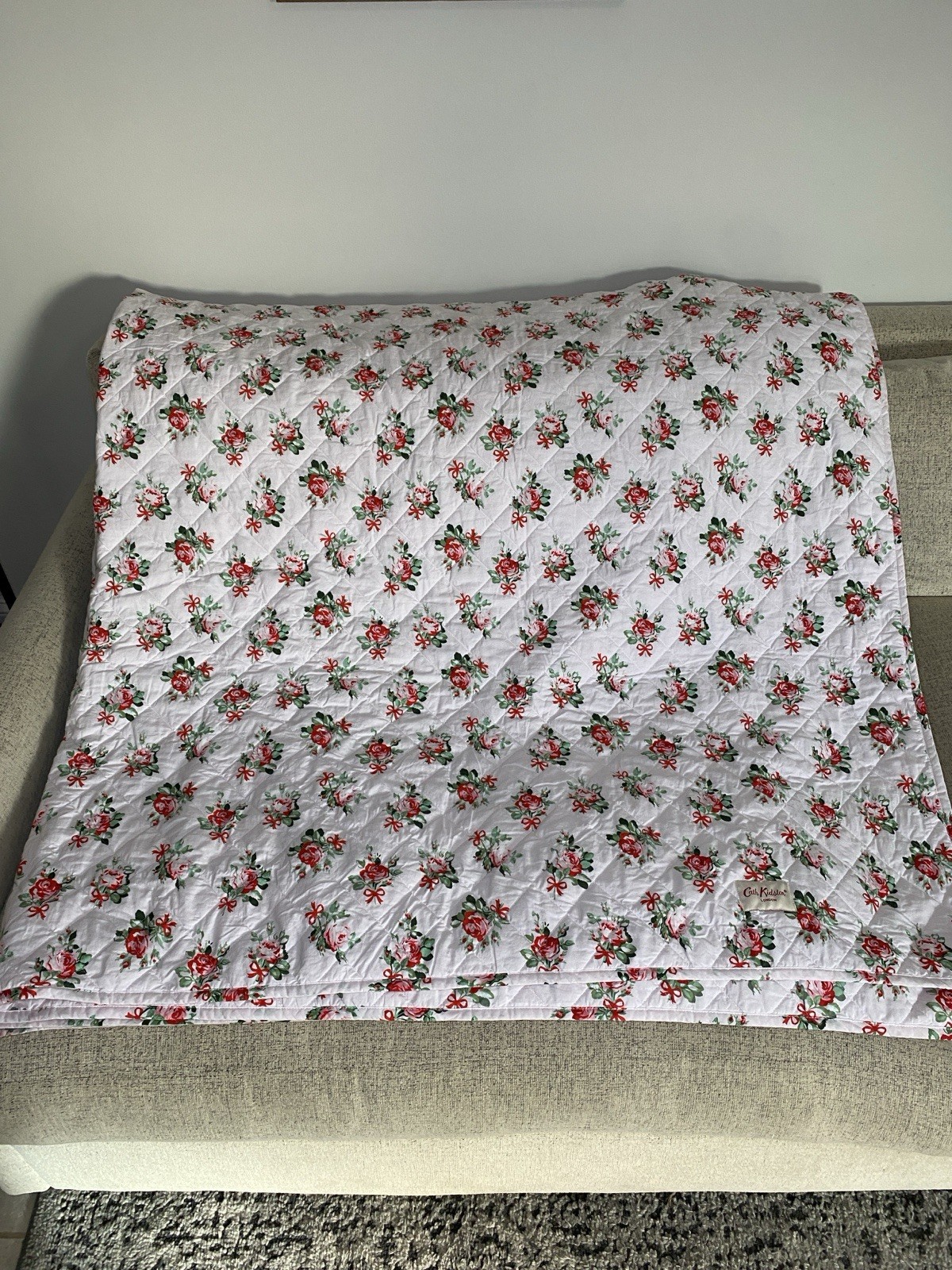 Cath Kidston London Queen Cottage Rose Floral Cotton Spring Quilt ...