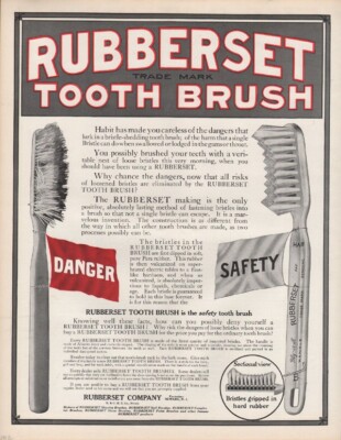 1912 RUBBERSET TOOTH BRUSH DENTAL HYGIENE DENTIST TEETH HEALTH GUM ...