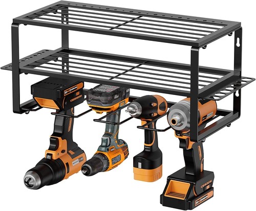 Heavy Duty Tool Organizer Rack, Garage Wall Mounted Electric Drill ...
