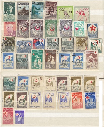 TURKEY, SCARCE CLASSIC UM/NH & MINT LOT OF 43 RED CRESCENT STAMPS | eBay