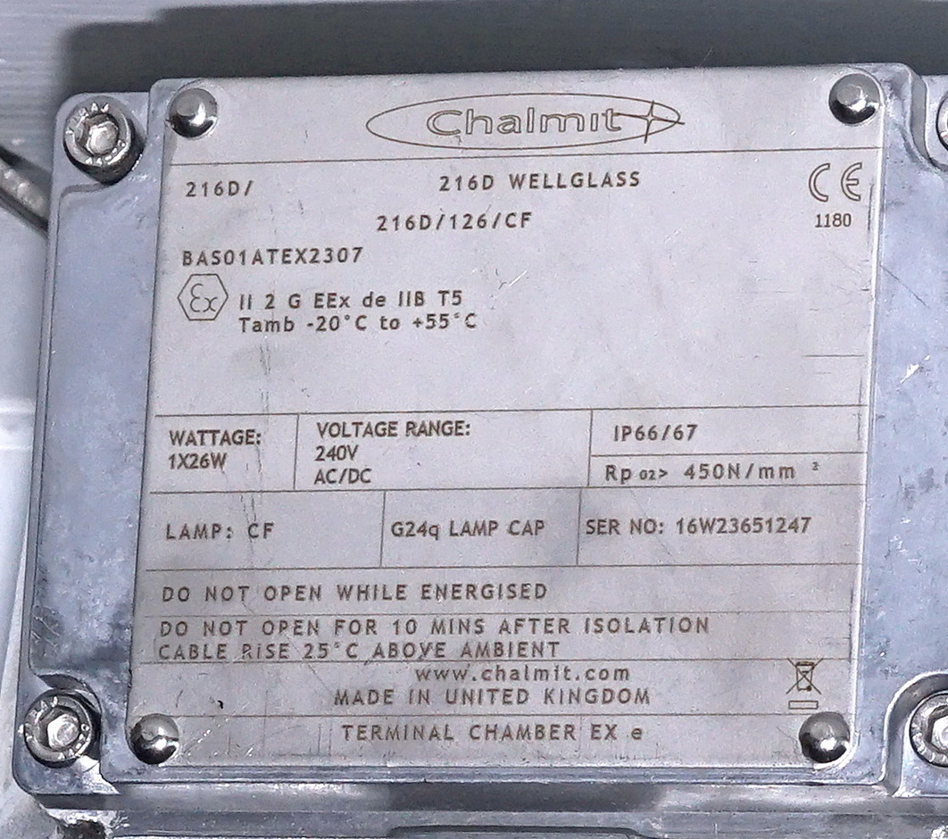 Chalmit 216D Well-Glass Explosion Proof Ex Light lite ATEX Retro | eBay UK