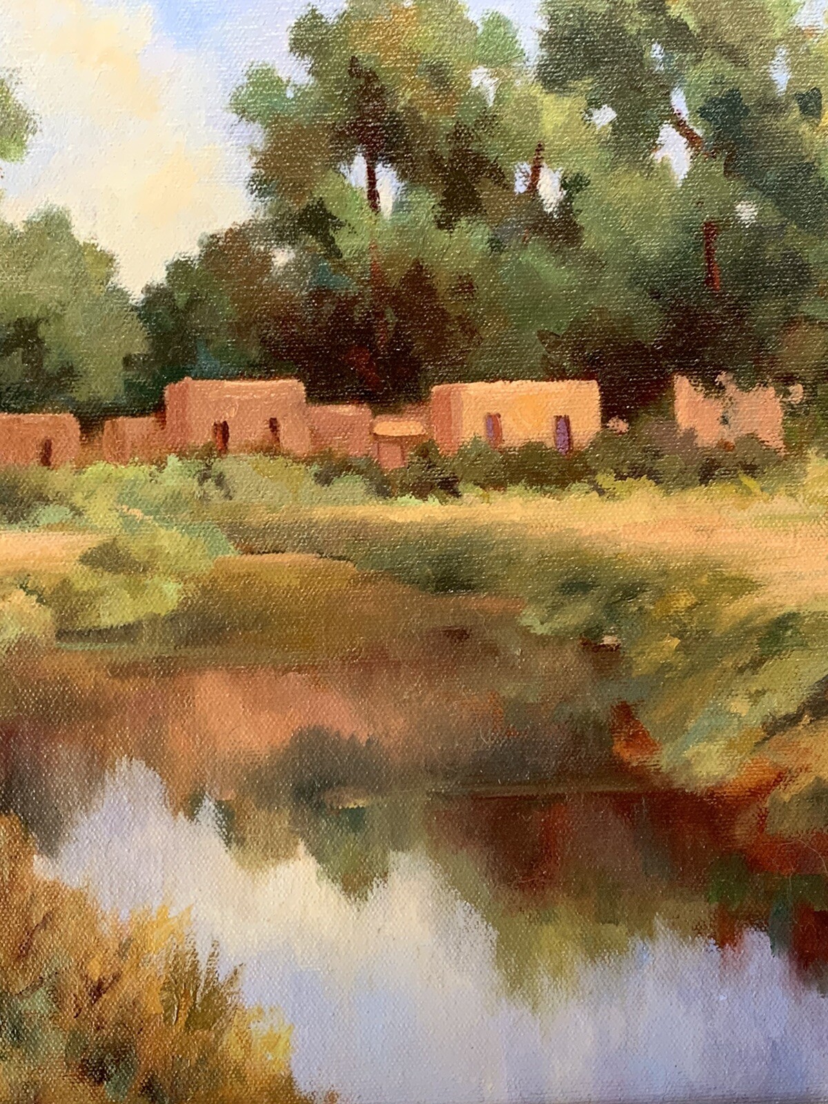 Original Painting Landscape Native American Mesa Village Art Rustic ...