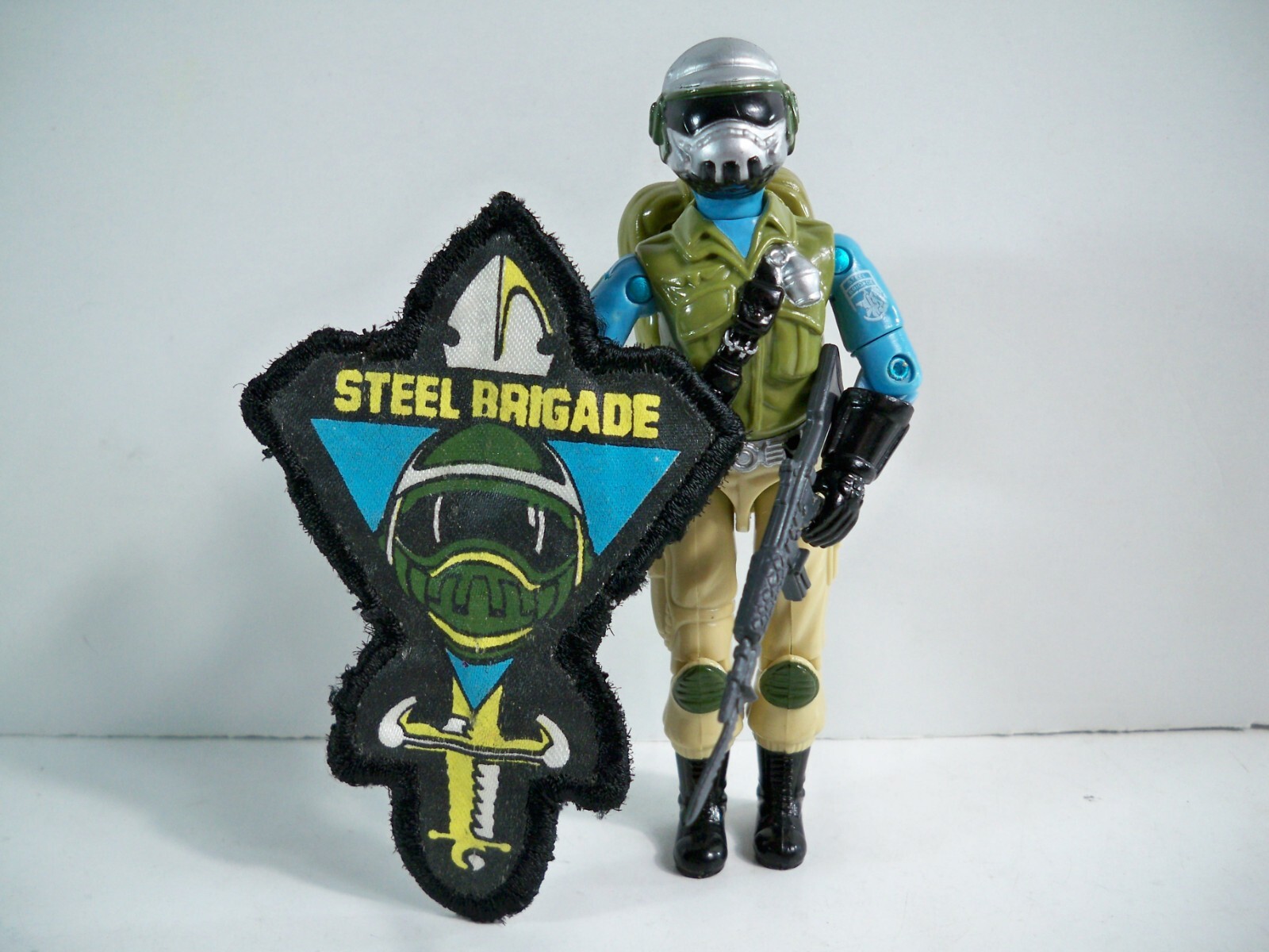 K2205721 STEEL BRIGADE V.1D W PATCH 100% COMPLETE GI JOE MAIL AWAY 1989 ...