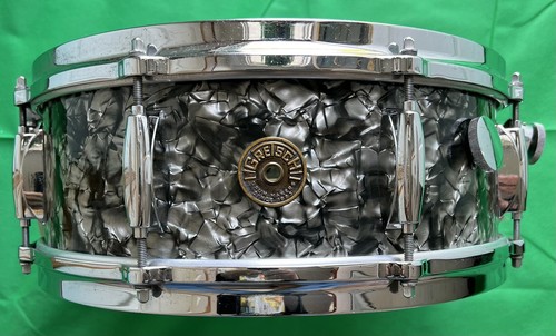 Vintage Gretsch Model 4157 Snare Drum Black Diamond Pearl 5" x 14" FREE ...