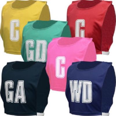 Team Netball Football Bibs Position Sports Yellow Red Blue Bib Full Set ...