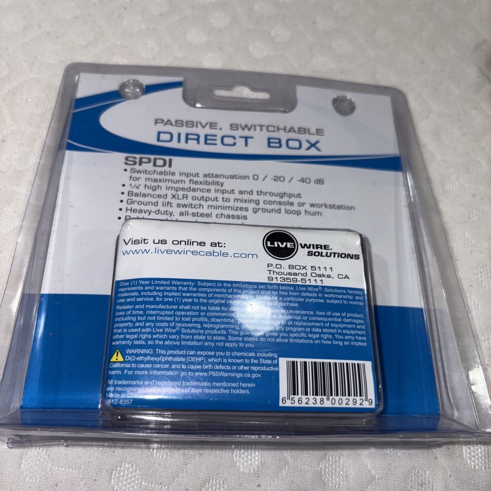 Livewire SPDI Passive Direct Box with Attenuation Pad (1H) X | eBay
