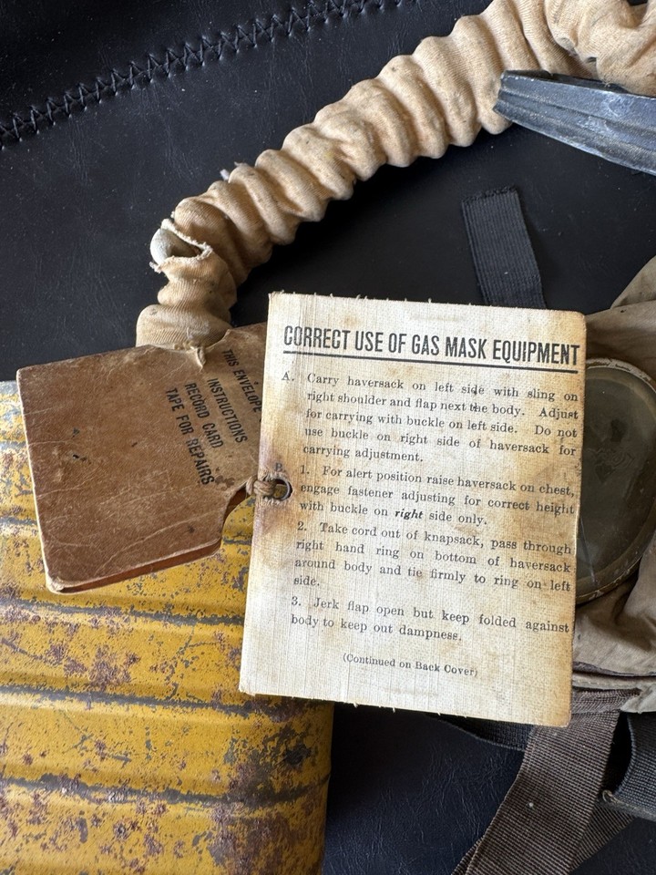 Original WW1 U.S. Army Small Box Respirator Gas Mask & Filter W ...