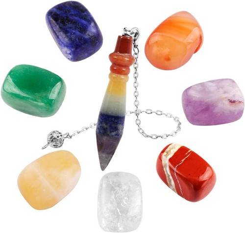 Rockcloud Healing Crystal 7pcs Assorted Stones 7 Chakra & 1 Pendulum | eBay