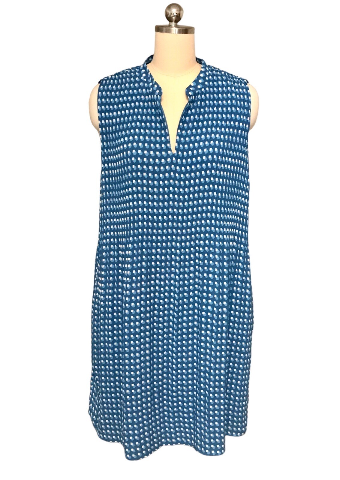 Hobbs London Pleated Shift Dress Geometric Print Pockets U.S. Women’s ...