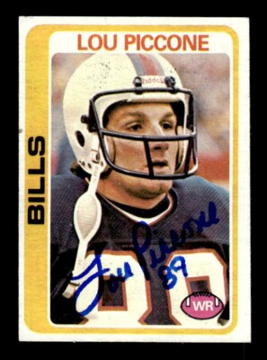 LOU PICCONE SIGNED 1978 TOPPS FOOTBALL #448 BUFFALO BILLS ON-CARD AUTO ...