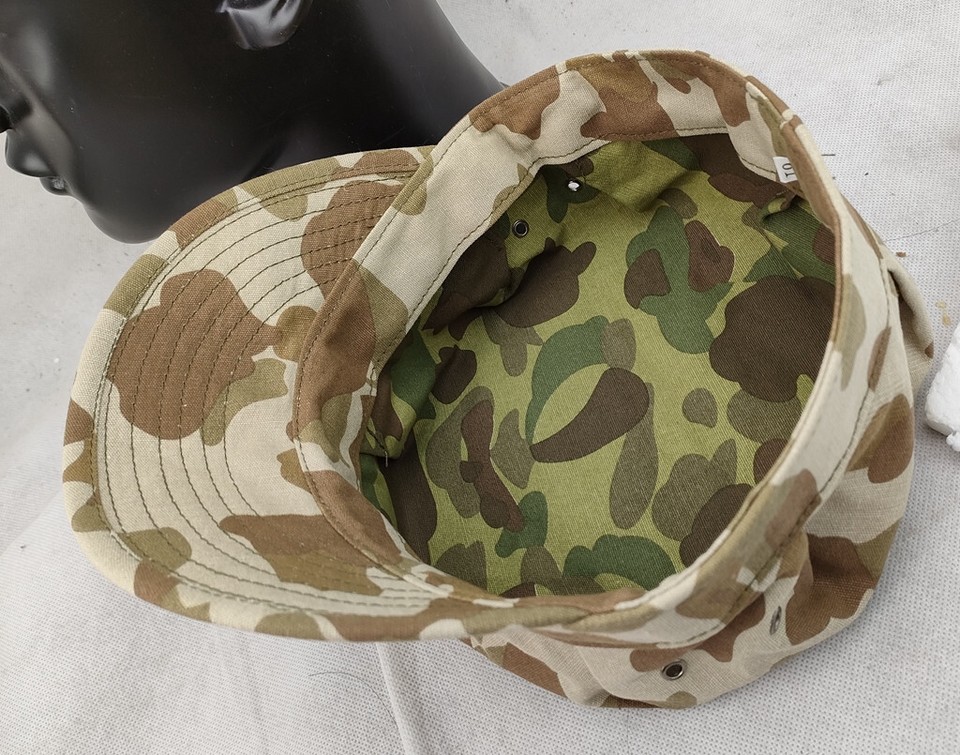 WW2 US HBT UTILITY CAP FROG SKIN CAMOUFLAGE MARINE CORPS FIELD HAT SIZE ...