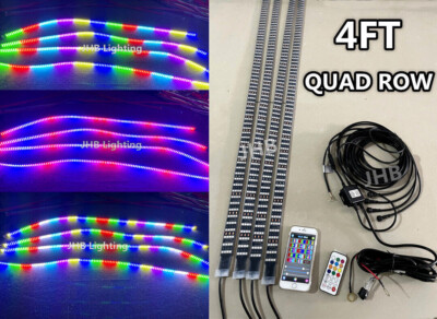 JHB 4PCS 4FT 48" QUAD ROW RGB CHASING FLOW LED Strips fits for 15.5 ...