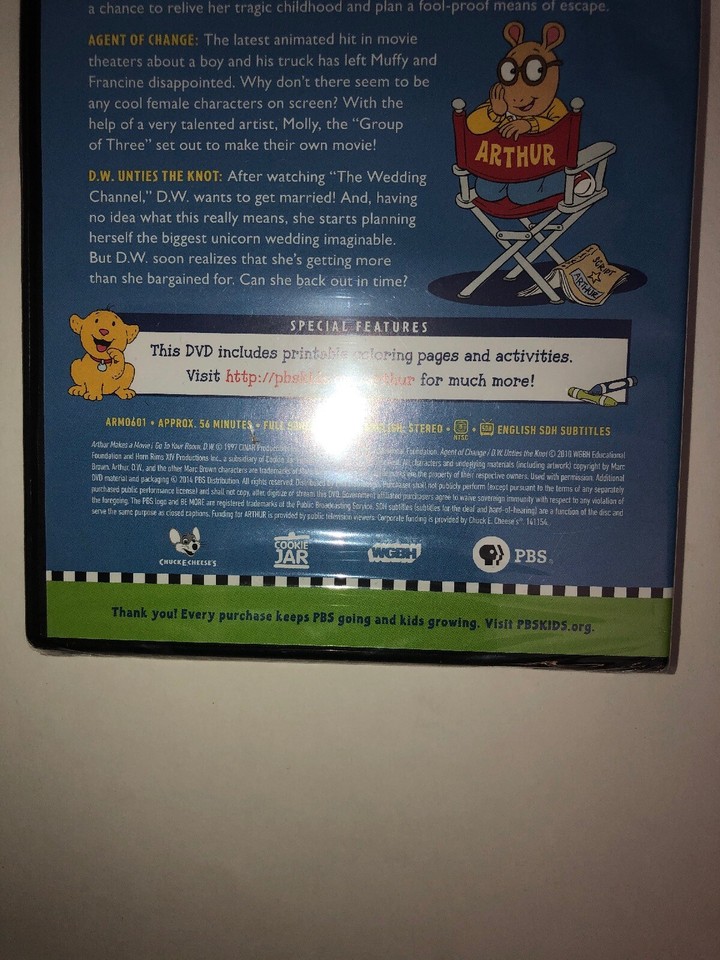 NEW PBS Kids Arthur Makes A Movie DVD 4 Great Arthur Adventures SEALED ...