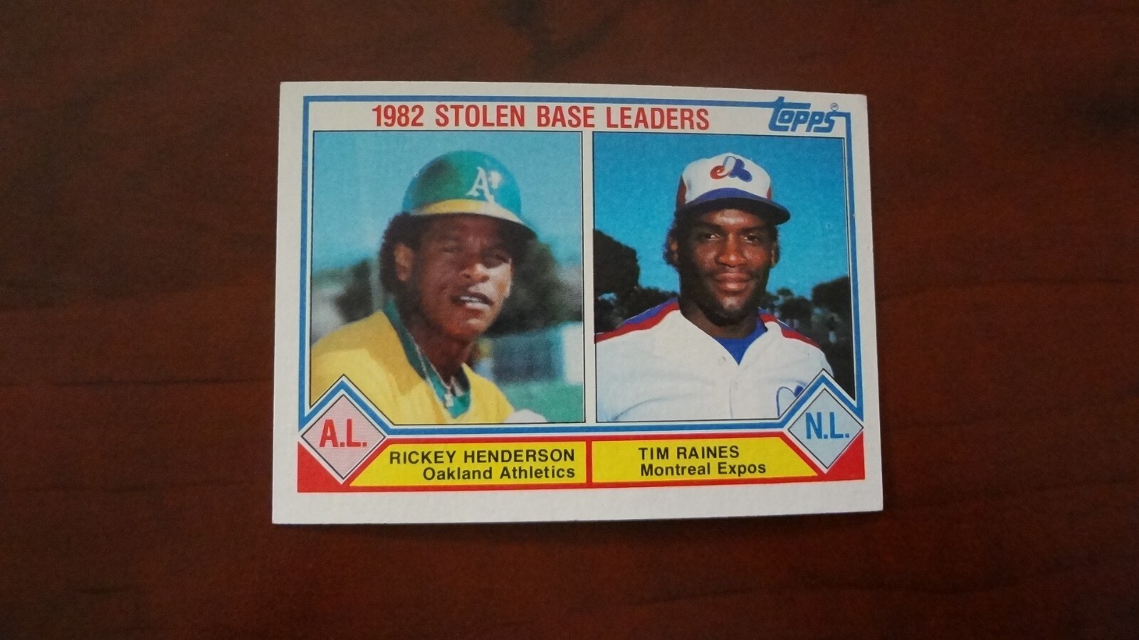1983 TOPPS # 704 1982 STOLEN BASE LEADERS HENDERSON/RAINES BASEBALL ...