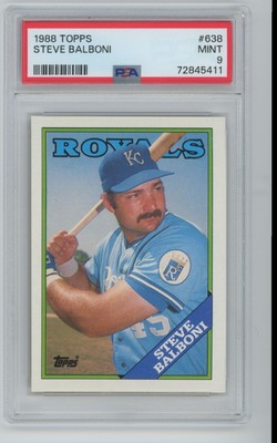 1988 Topps Baseball Steve Balboni 638 Kansas City Royals PSA 9 2 | eBay