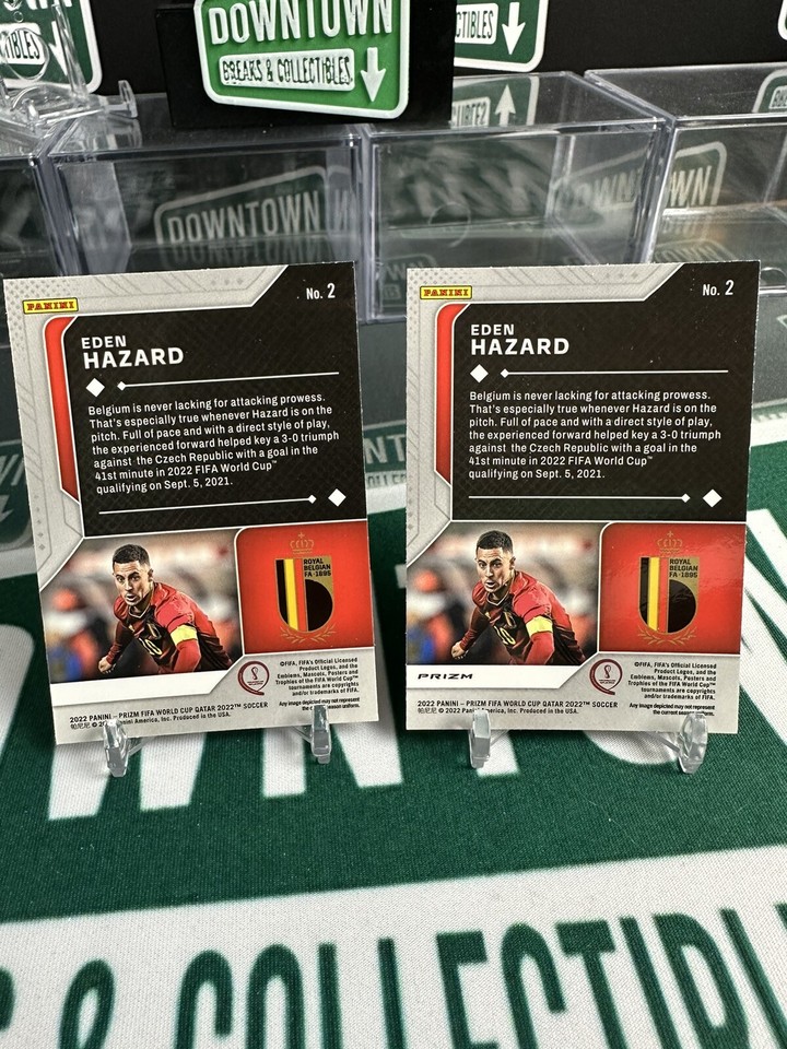 EDEN HAZARD 2022 PRIZM WORLD CUP SCORERS CLUB SILVER SP & BASE CARDS ...