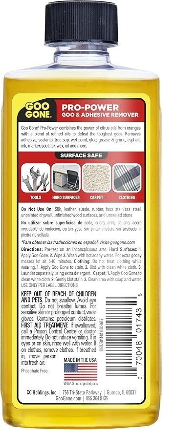 Goo Gone Pro-Power Goo & Adhesive Remover, 8 oz | eBay