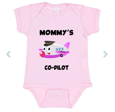 Mommy's Co-Pilot Pink Baby Bodysuit - 6-9 & 12-18 Months - Girl Infant ...
