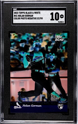 2023 Topps Black and White Nolan Gorman Rookie Color Photo Negative RC ...