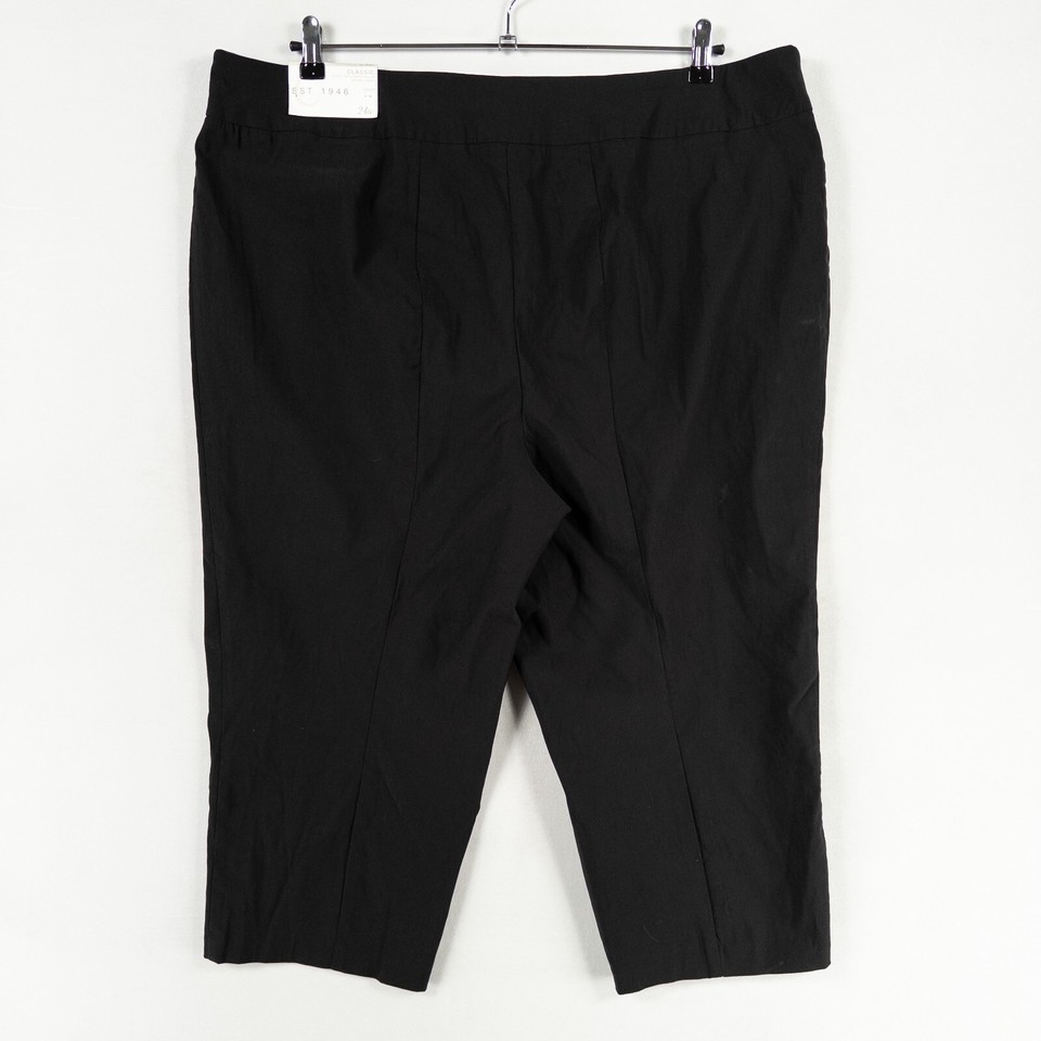 Cato 24W Classic Crop Pant Black Pull On Flat Front Stretch NEW | eBay