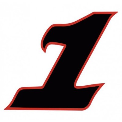 Chiffre 1 un - autocollant sticker noir/rouge voiture moto 4 cm | eBay