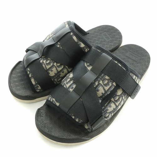 【Sandals】Dior ALPHA Slide Sandals Thick Sole Jacquard Logo 41 Black ...