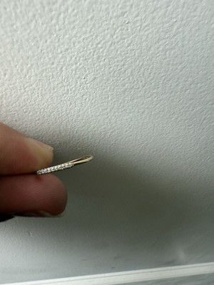 14k Yellow Gold Stackable Ring with Tiny Real Diamonds | eBay