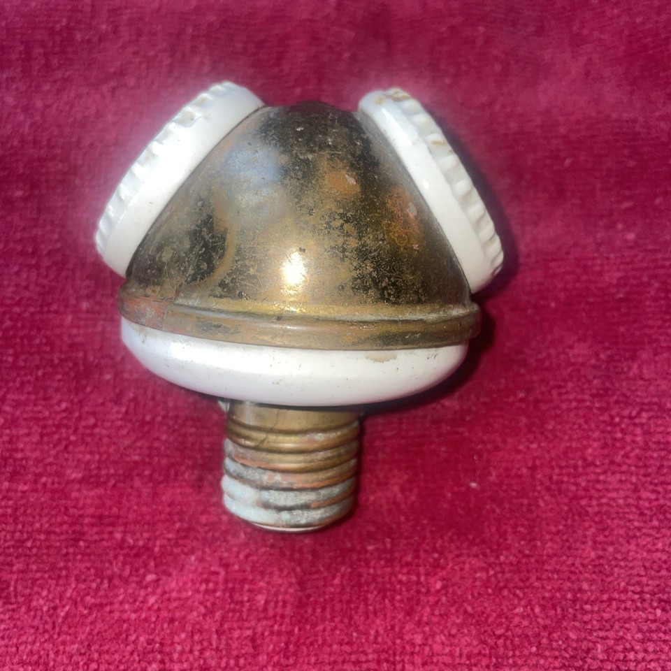 Antique Benjamin Double Cluster Light Socket Fixture Brass Porcelain ...