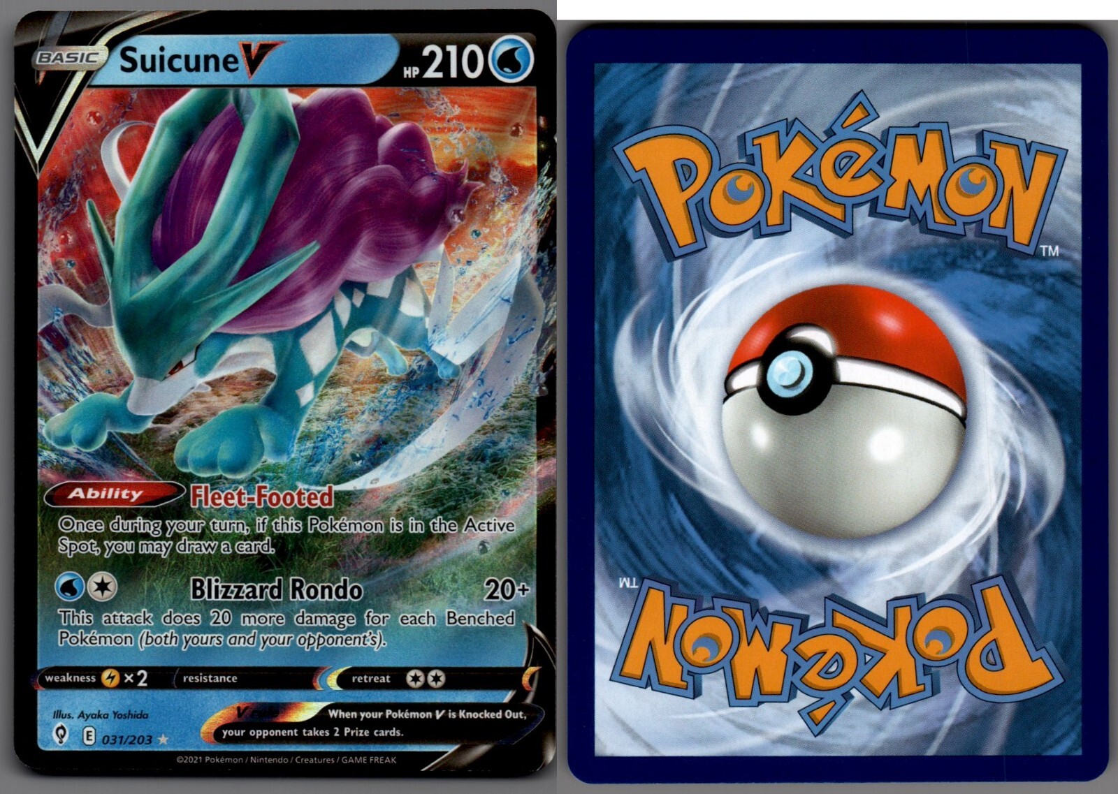 2021 Pokemon, Evolving Skies, #031/203 Suicune V, Holo Ultra Rare | eBay