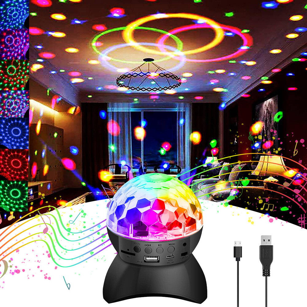 Rotating Disco Ball Lamp LED Disco Romantic Magic Crystal Ball Lamp