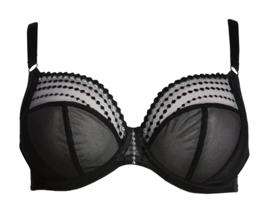 ELOMI MATILDA FULL FIGURE UNDERWIRE PLUNGE BRA BLACK EL8900 SIZE 34L | eBay
