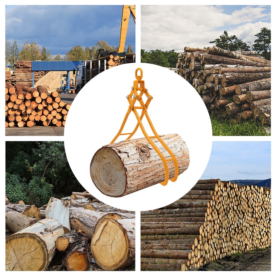 Felled 36in Log Lifting Tongs - 4 Claw Steel Timber Log Grapple ...