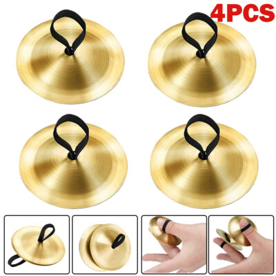 4Pcs Finger Cymbals Finger Zills for Belly Danc Brass Hand Cymbal 2.1in ...