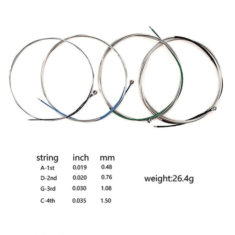 Cello String (ADGC) Steel Core with Nickel-Plated Ballhead for Cello ...
