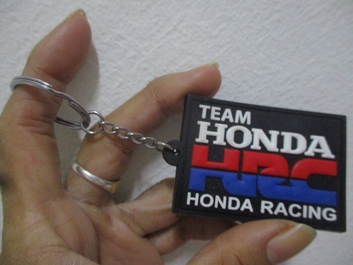 for team HRC honda racing keychain black silicone 1.5x2 inch 4x6 cm ...