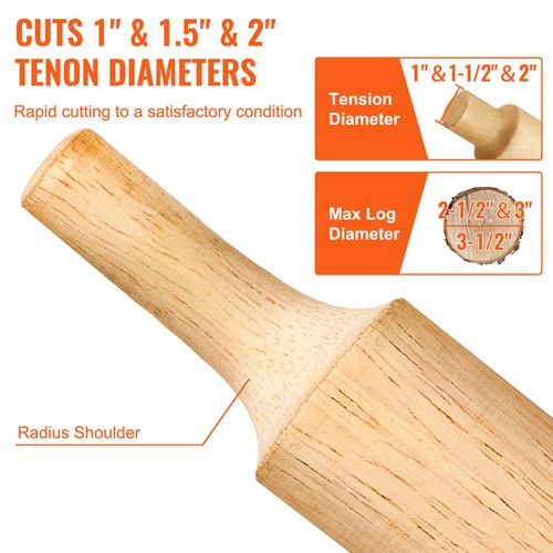 Tenon Cutter Log Furniture Kit 1" & 1.5"& 2" w/ Curved Blade for Home ...