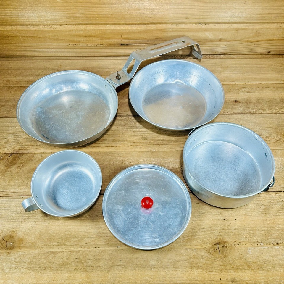 Lot of Vintage Mess Kits for Camping Hiking Scouts Pot Pan Cup Coleman ...